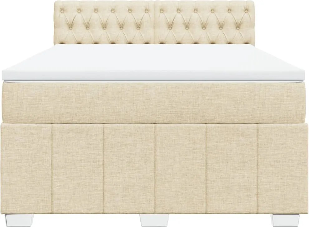 Box spring postel s matrací krémová 140x200 cm textil 3287103