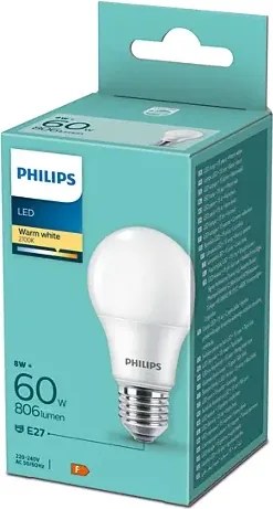 Philips 8719514257566 LED žárovka E27 8W/60W 806lm A60 2700K