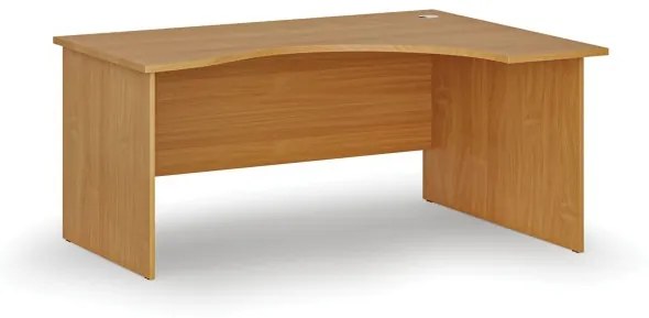 Ergonomický kancelářský pracovní stůl PRIMO WOOD, 1600 x 1200 mm, pravý, buk