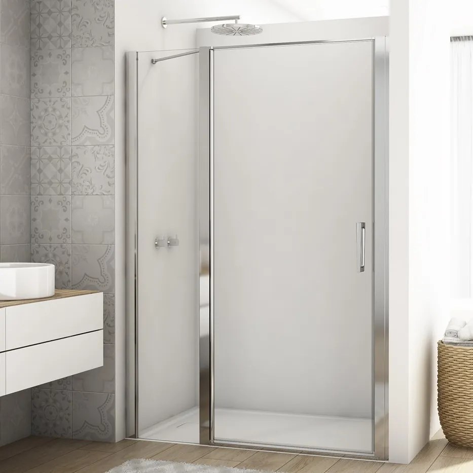 Sanswiss DIVERA D22T13 jednokřídlé sprchové dveře 140 cm Šířka: 1400 mm, Profil: Aluchrom, Sklo: Hladké čiré