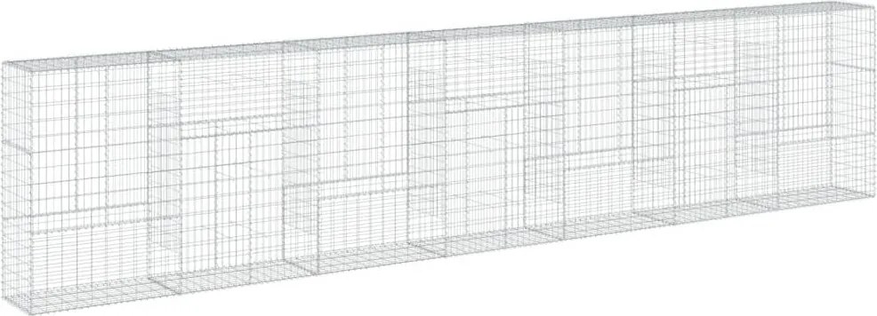 Gabionový koš s víkem 700 x 50 x 150 cm pozinkované železo 3295160