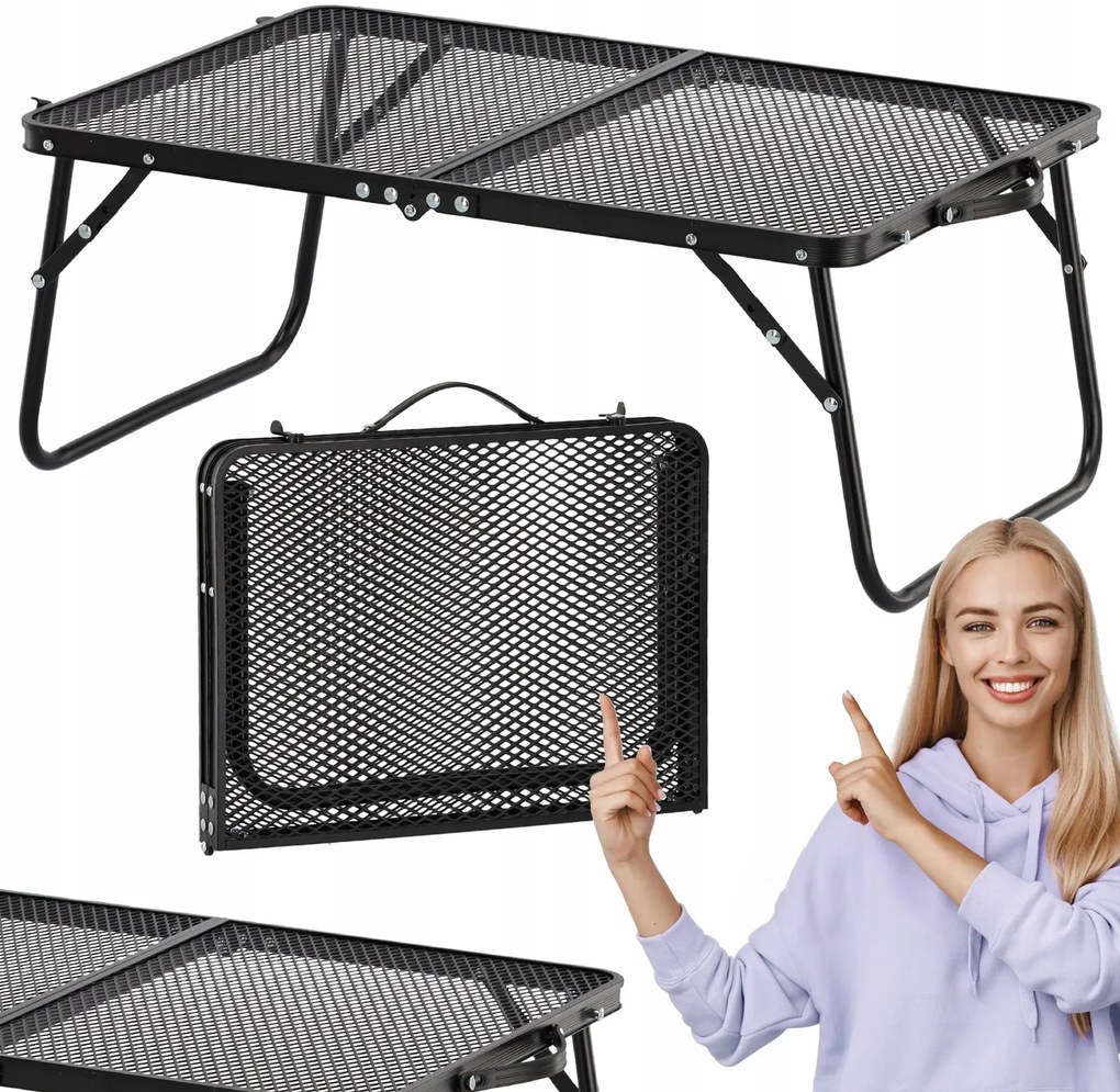 Skládací kempingový turistický stůl Komo 60 cm černý