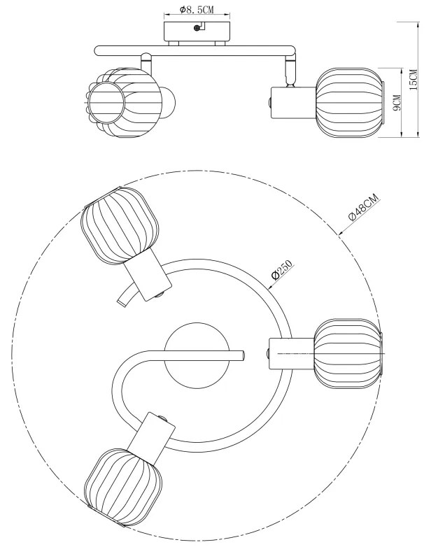 GLOBO AKIN 54801-3 Stropní svítidlo