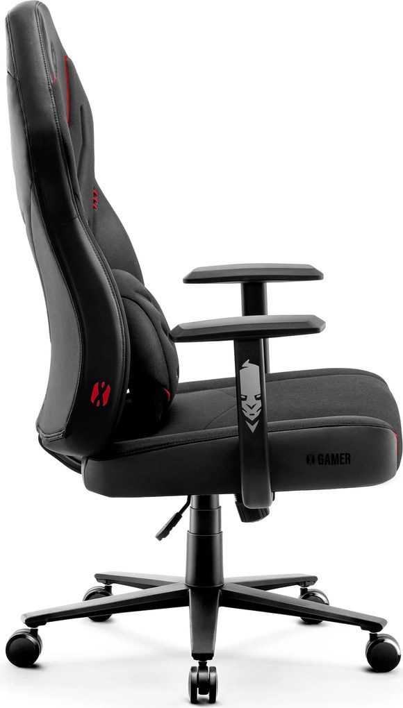 Herní křeslo z eko kůže Normal Size, černý-šedý: Diablo X-Gamer 2.0 Dark Obsidian