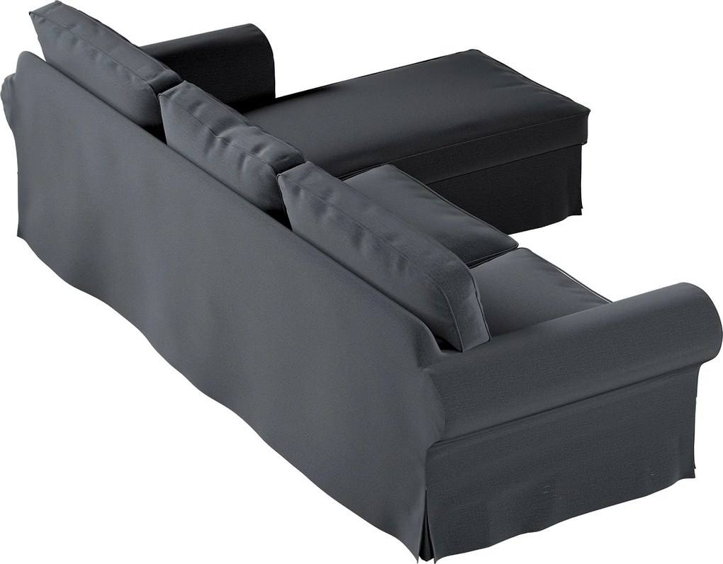 Potah na pohovku IKEA Ektorp 2-místná s lenoškou barva šedá látka sametová