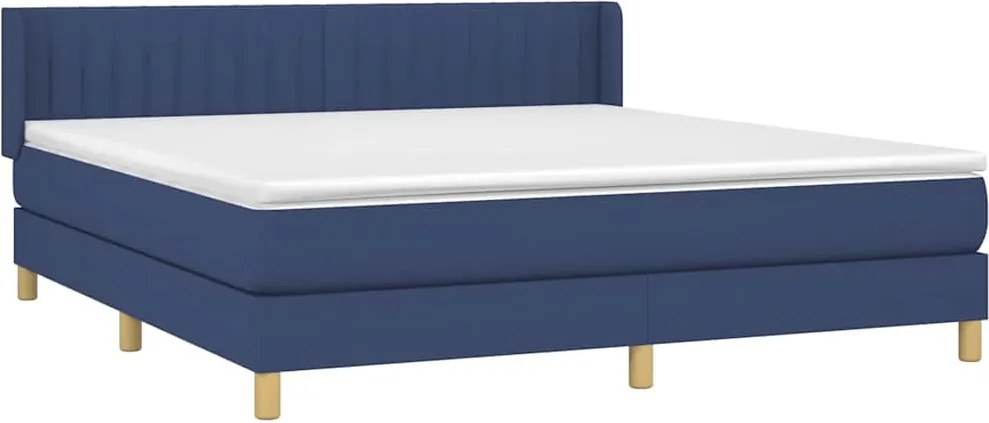 Box spring postel s matrací modrá 160x200 cm textil 3130447