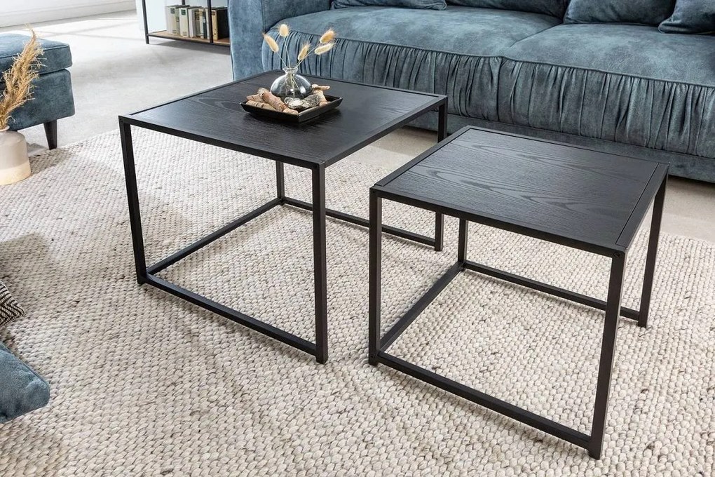 Sada odkládacích stolků Maille 50 cm černý jasan