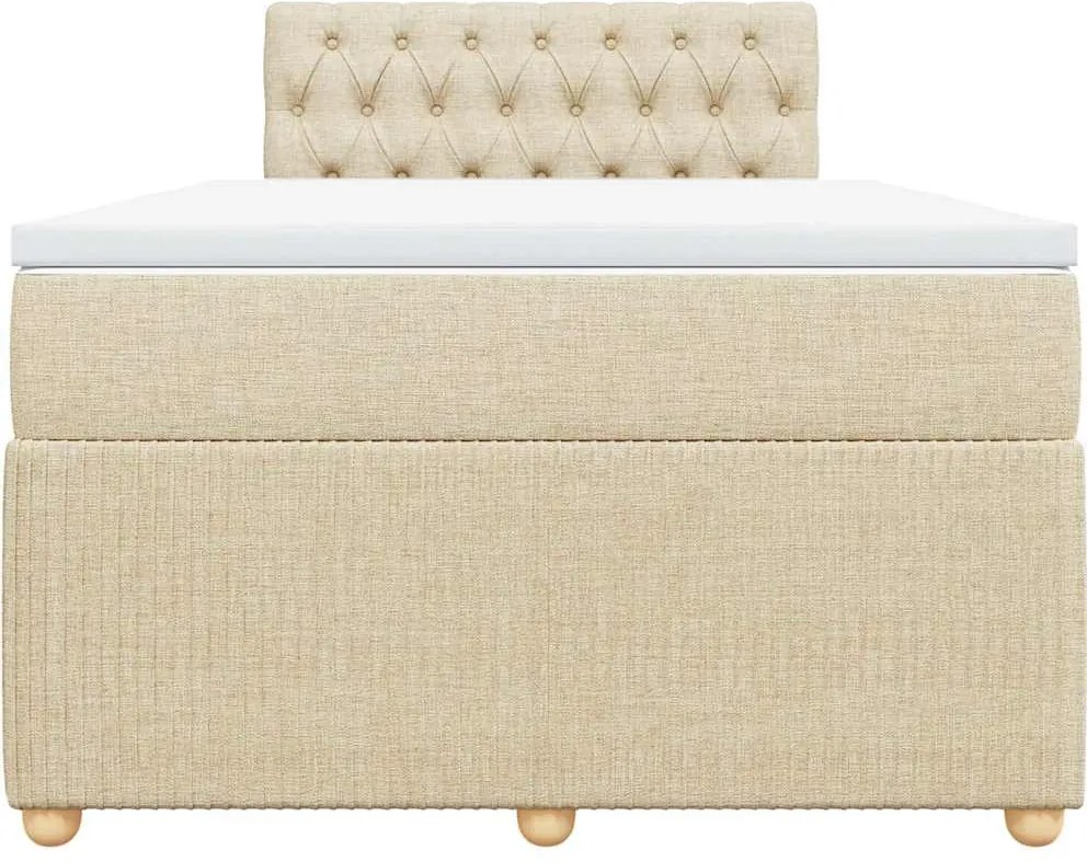 Box spring postel s matrací krémová 120x190 cm textil 3287407