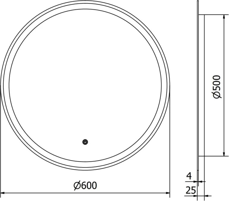 Mexen Gobi koupelnové zrcadlo podsvícené, kulaté 60 cm, LED 6000K, proti mlze - 9801-060-060-611-00