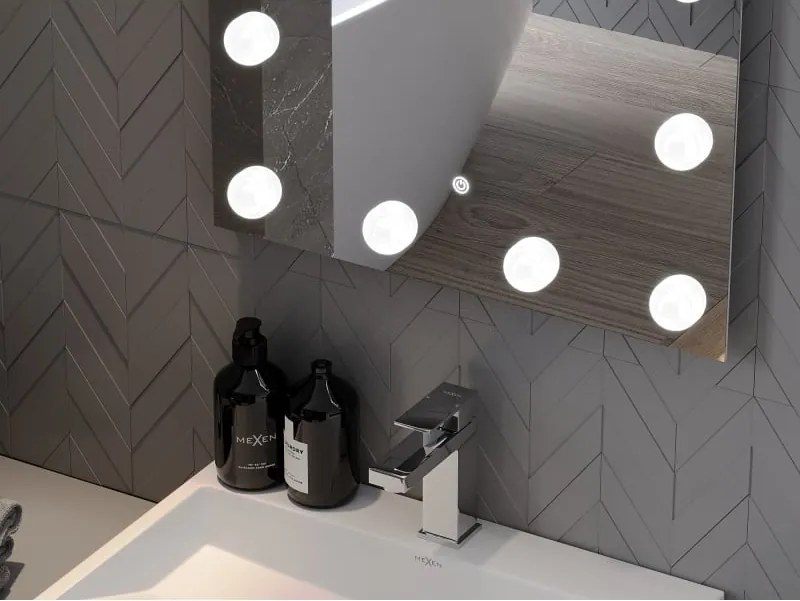 Mexen Dona podsvícené koupelnové zrcadlo 80 x 60 cm, LED 6000K, protizamlžovací - 9818-080-060-611-00