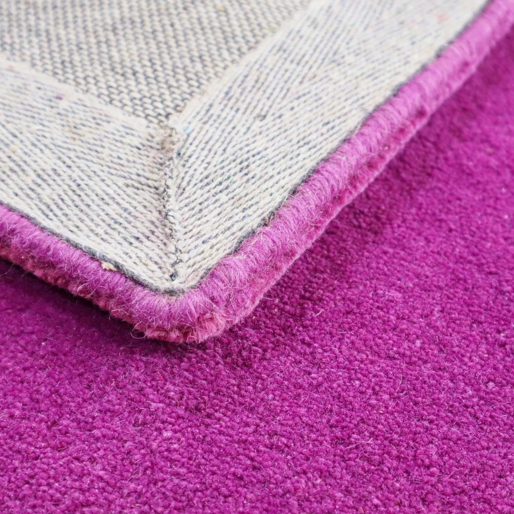 Asra, Ručně všívaný kusový koberec Asra wool lila, 120x170, růžová, ložnice