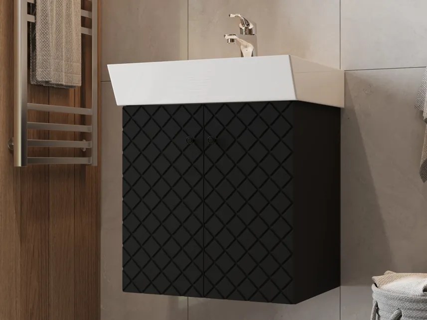 Kingsbath / Lavedo Tessera Black 50 koupelnová skříňka s umyvadlem