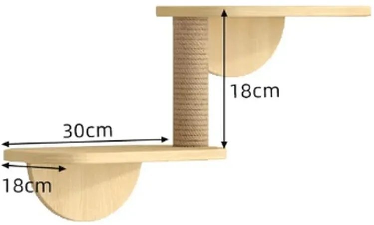 Designový a velmi kvalitní nástěnný nábytek pro kočky z masivu Varianta: two Layers Ladder
