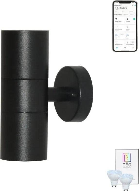 Immax NEO PARED double Smart černé bodové nástěnné svítidlo venkovní, 2x GU10 Zigbee 3.0