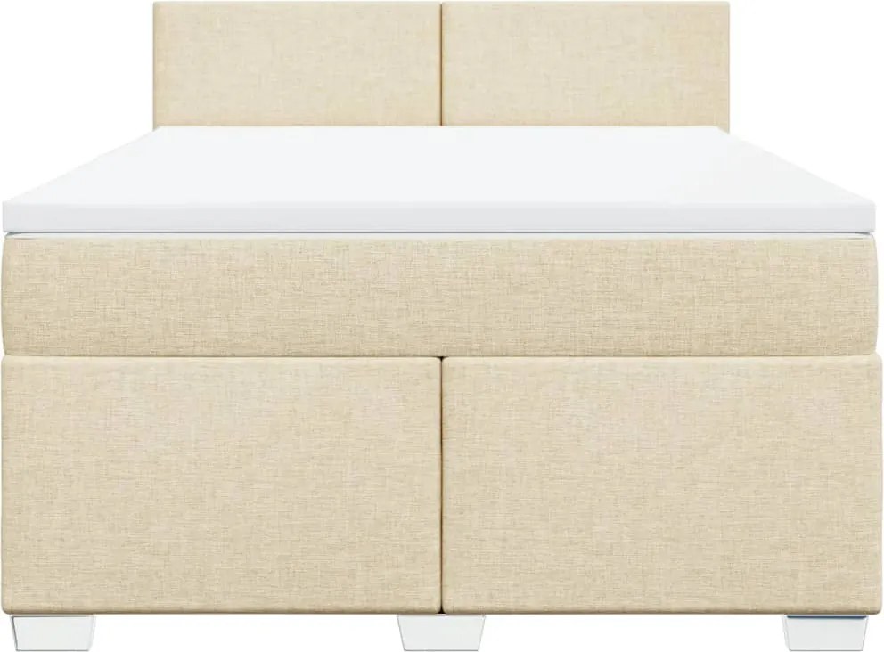 Box spring postel s matrací krémová 140x200 cm textil 3285909
