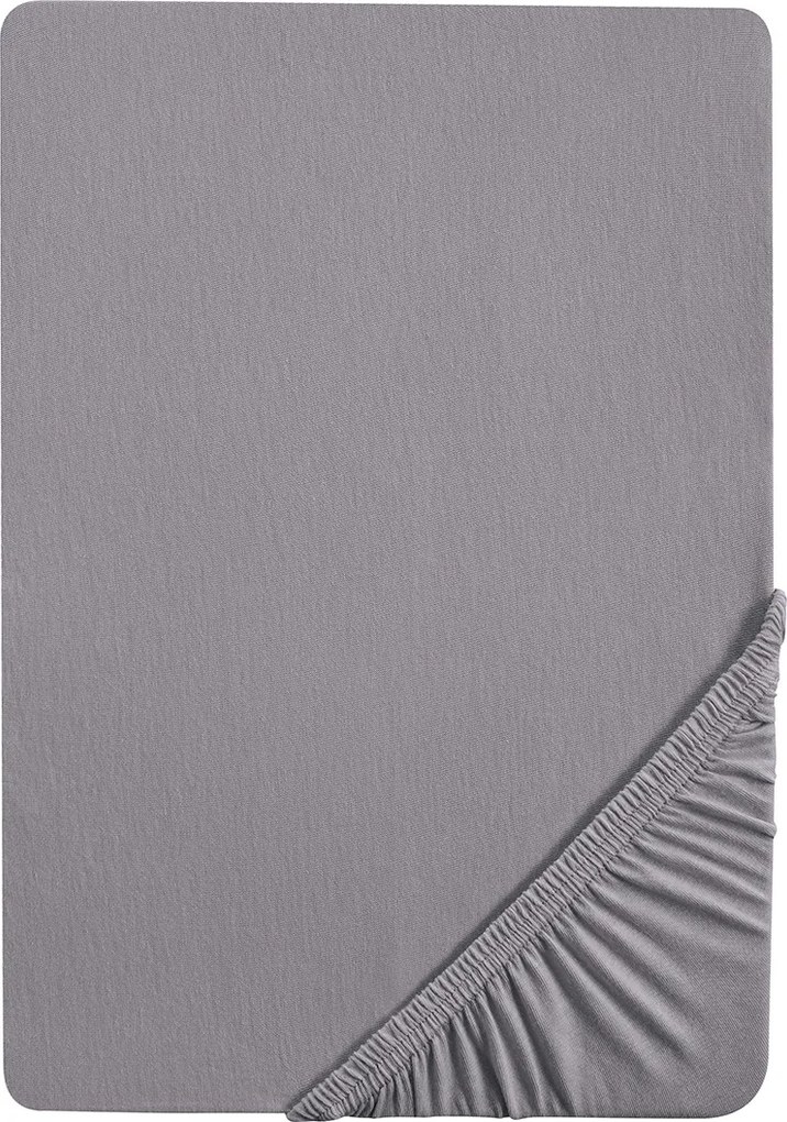 Biberna Napínací prostěradlo žerzej-elastan, výška rohu do 25 cm. (stříbrnošedá, 180-200 x 200 cm)