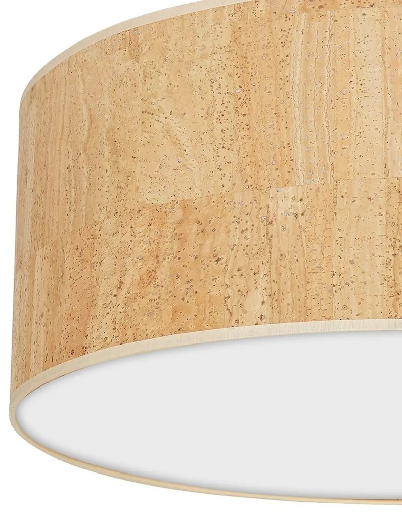 Stropní svítidlo Cork Round, 1x korkové stínítko, (bílé plexisklo), (fi 50cm)