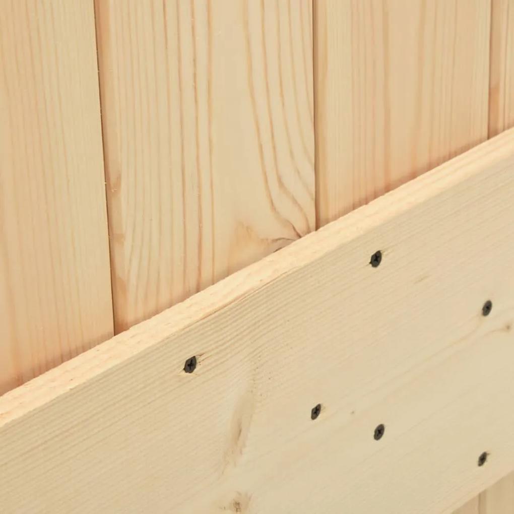 Posuvné dveře s kováním 100 x 210 cm masivní borové dřevo,  3203235