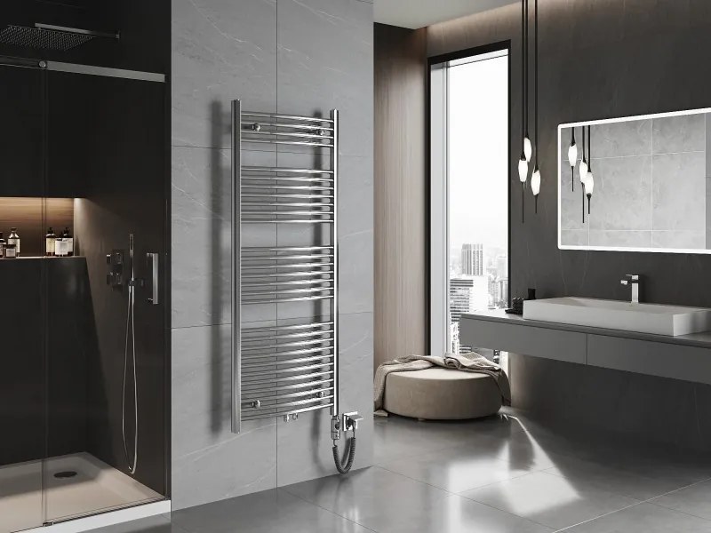 Mexen Ares, elektrické topné těleso 1500x600 mm + topná tyč 600 W, chromová, W102-1500-600-2600-01