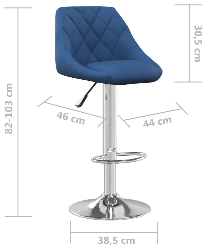 vidaXL Marketos Barová židle modrá samet