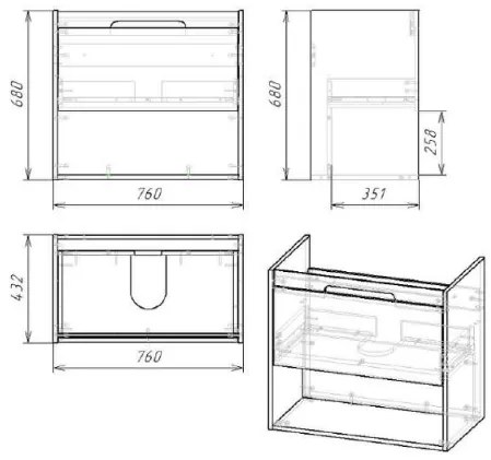 Lavedo Jersey 80 koupelnová skříňka s umyvadlem