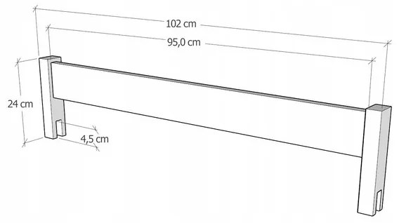 Odnímatelná bezpečnostní zábrana k dětské posteli - 102 cm