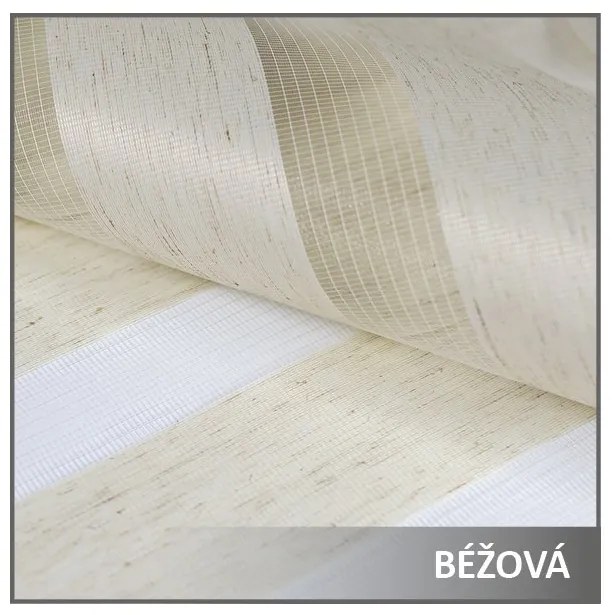 Dekodum Roleta den a noc v bílé kazetě premium, barva látky Béžová Šířka (cm): 111, Výška (cm): Standardní (do 150 cm), Strana mechanismu: Levá