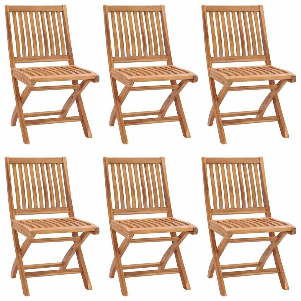 vidaXL Skládací zahradní židle s poduškami 6 ks masivní teak
