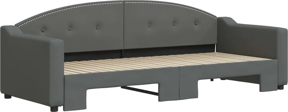 Válenda s přistýlkou tmavě šedá 80 x 200 cm textil 3197526
