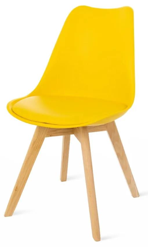 Sada 2 žlutých židlí s bukovými nohami loomi.design Retro