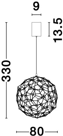 LED lustr Sole 80 zlaté
