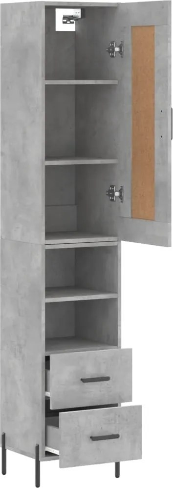 vidaXL Skříň highboard 34,5 x 34 x 180 cm kompozitní dřevo [3200269] Barva: Černá