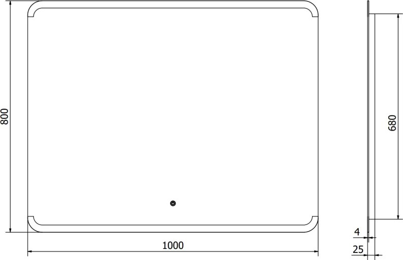 Mexen Nida, LED koupelnové zrcadlo s podsvícením 100x80 cm, 6000K, ochrana proti zamlžování, 9806-100-080-611-00