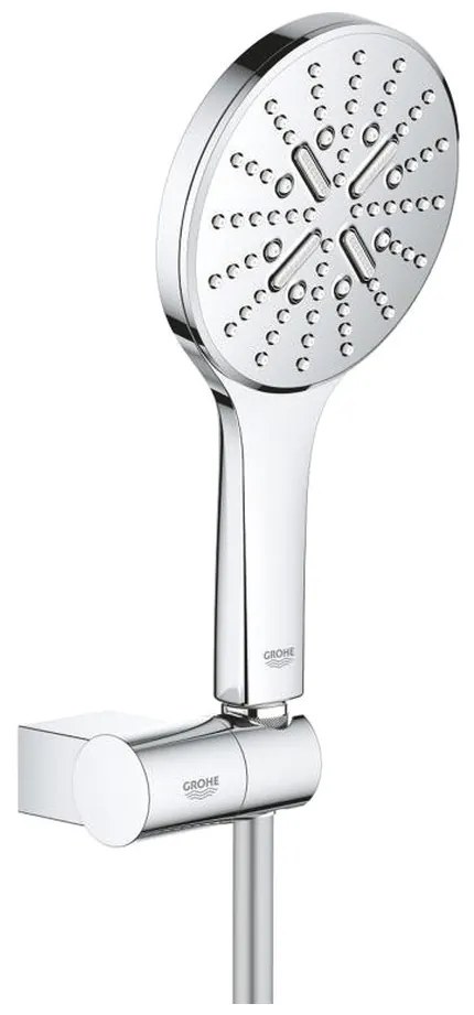 Grohe Rainshower SmartActive 130 - Set pro nastavitelné upevnění na zeď se 3 proudy, 9,5 l/min omezovač průtoku, chrom 26580000