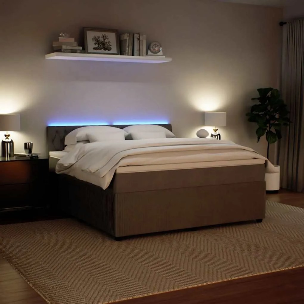 Box spring postel s matrací světle šedá 180x200 cm samet 3290112