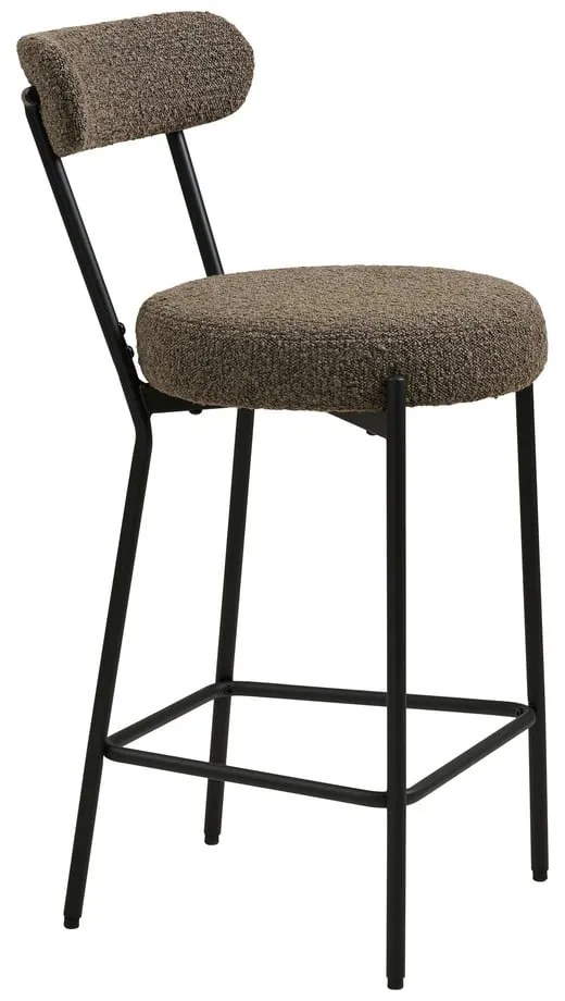 Hnědá čalouněná barová židle (výška sedáku 65 cm) Badalona – House Nordic