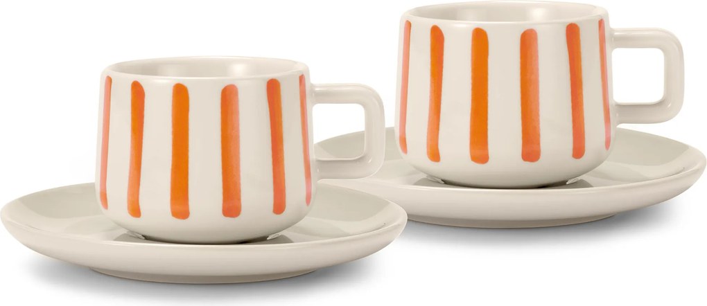 Tchibo - 2 šálky na espresso s podšálky, proužky