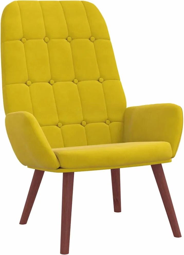 Relaxační křeslo s podnožkou žluté samet 3315145