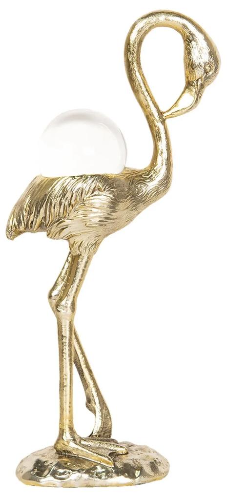 Dekorace zlatý plameňák s koulí - 12*6*25 cm