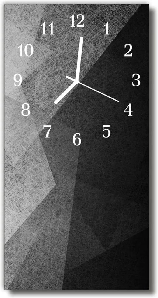 Skleněné hodiny vertikální  Kuchyně Černá grafika