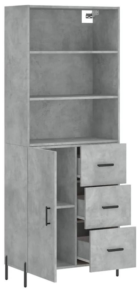 Skříň highboard betonově šedá 69,5x34x180 cm kompozitní dřevo,  3189457