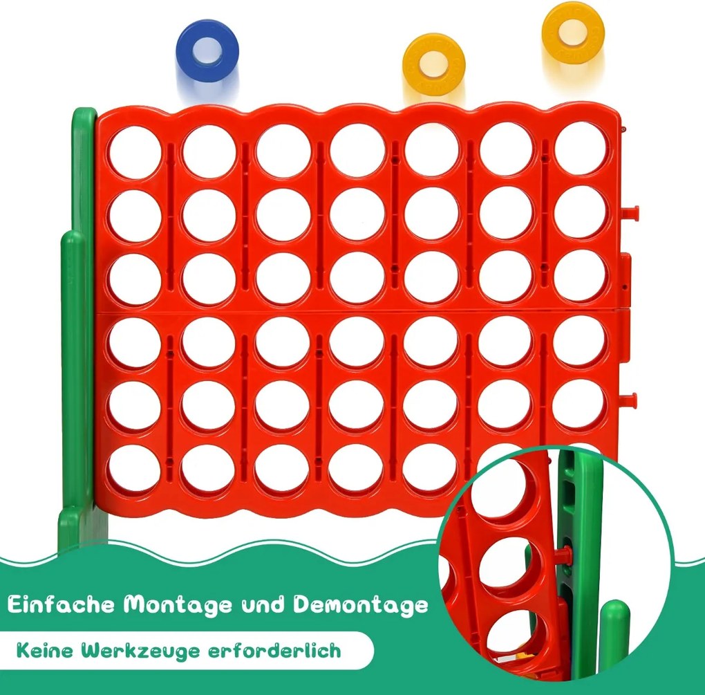 Costway Velká sada 4 v řadě Jumbo 4 v řadě červená + – 84 × 33 × 79 cm, zelený