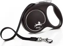 Flexi Black Design M pásek 5m černo-stříbrné / Vodítko