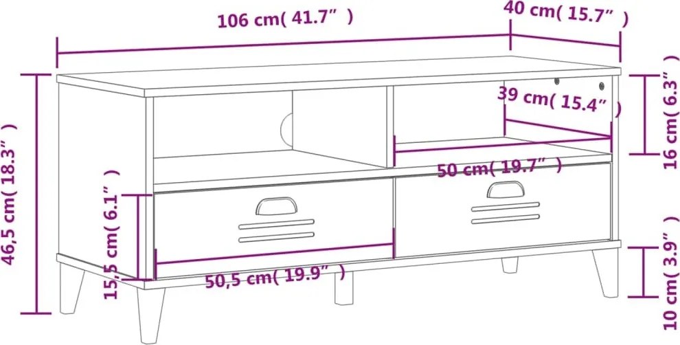vidaXL TV skříňka VIKEN kompozitní dřevo [374931] Barva: Černá