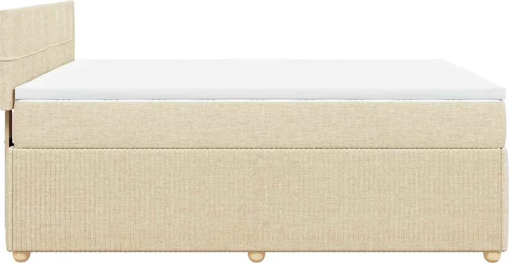 Box spring postel s matrací krémová 160x200 cm textil 3287512