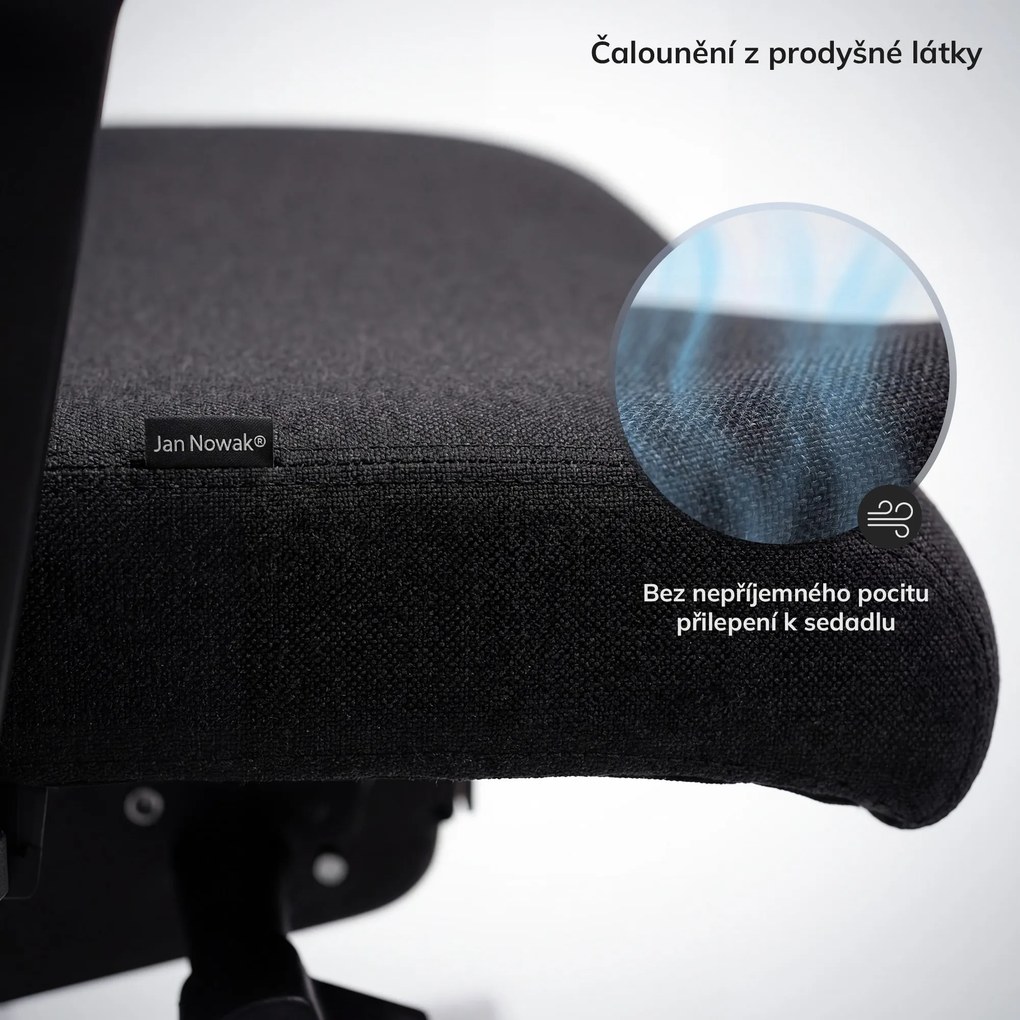 Ergonomická otočná kancelářská židle s síťovaným opěradlem, černá: VECTOR