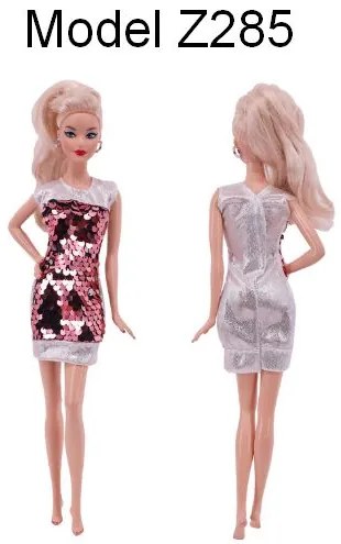 Oblečky pro panenku Barbie - lesklé party šaty s flitry Varianta: model Z285