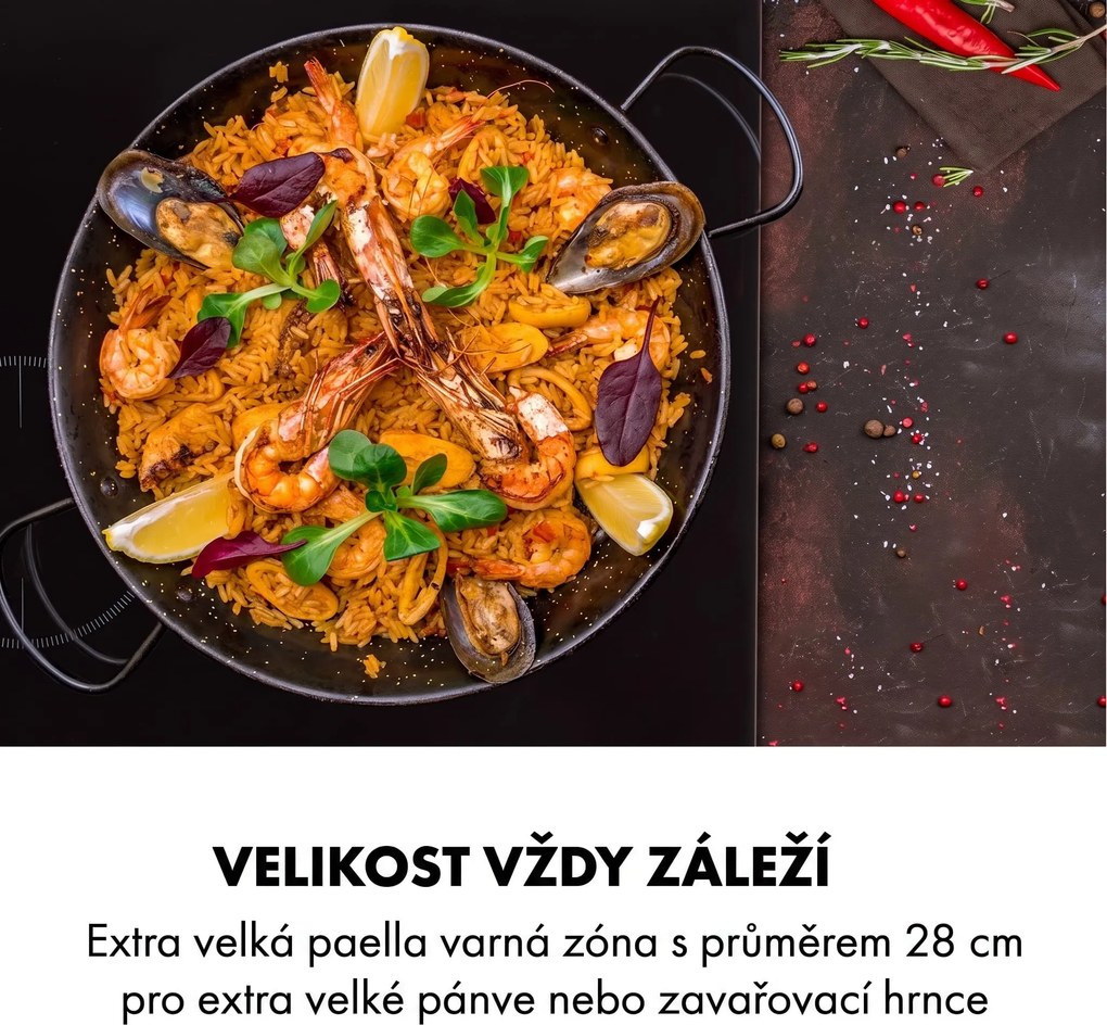 Klarstein Delicatessa 3, indukční varná deska, 5800 W, 3 zóny, sklokeramika, černá