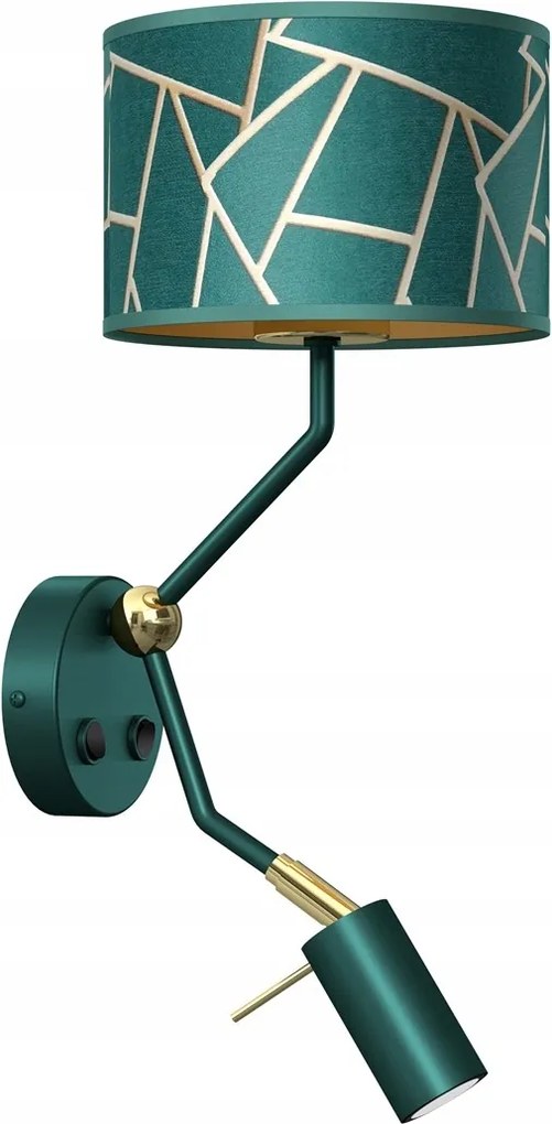 Nástěnná lampa Ziggy Green Gold/Bottle zelená 1xE27+1x mini GU10