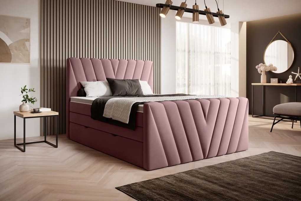 Dvojlůžko boxspring CANDICE - Velvetmat 24 - 180x200cm